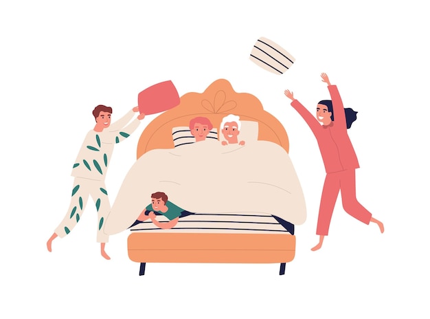 Vibrant Bedroom Scene with Energetic Figures | Jiffy Designs