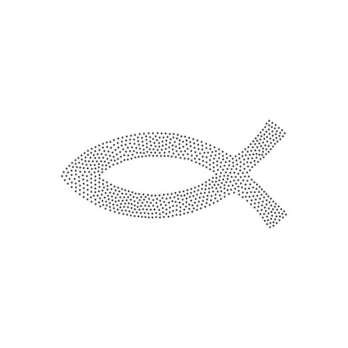 Dotted Christian Symbol, Jesus Fish Icon Isolated On White Background ...