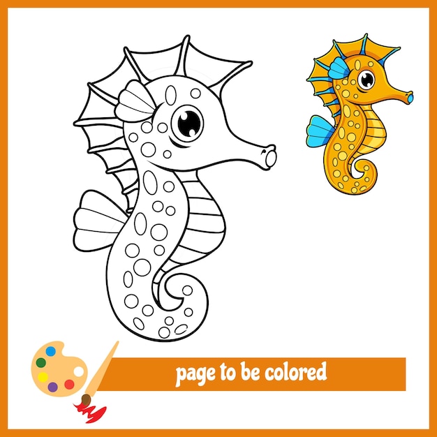 Charming Seahorse Awaits Colorful Transformation | Jiffy Designs