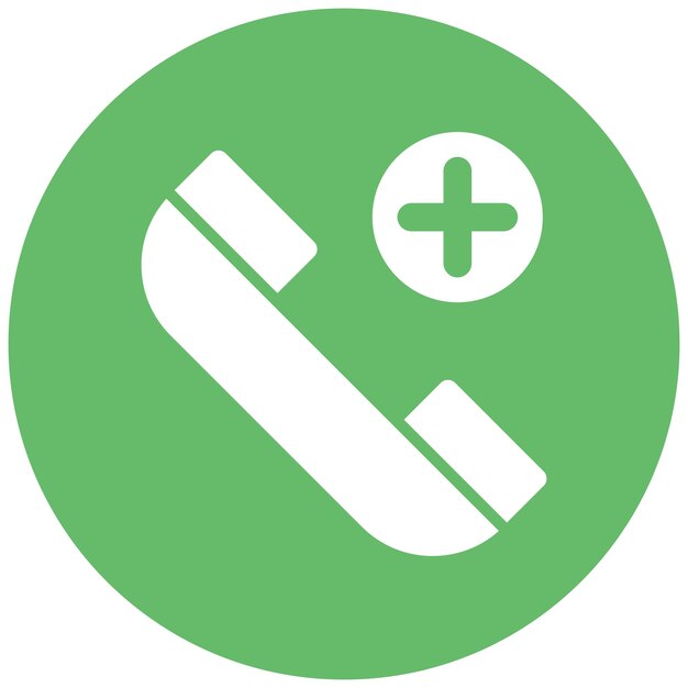 Minimalist Green Medical Phone Icon with Plus Sign | Jiffy Designs
