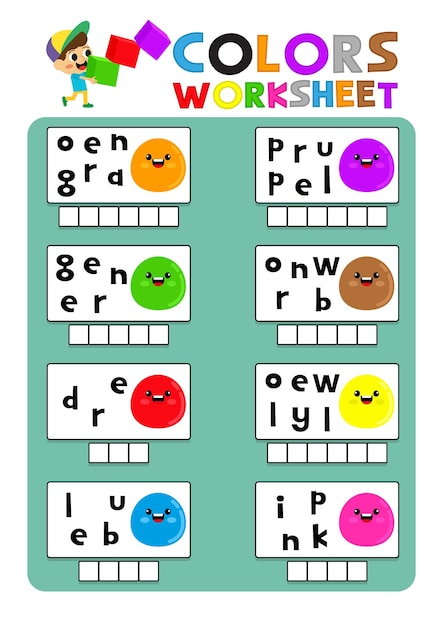 Colorful Learning: Matching Colors and Words Worksheet | Jiffy Designs