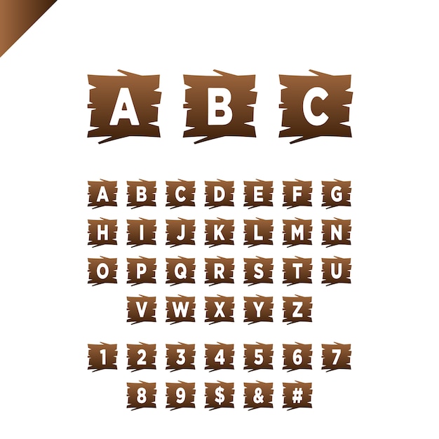 Rustic Wooden Alphabet and Numbers Collection for Crafting Projects ...