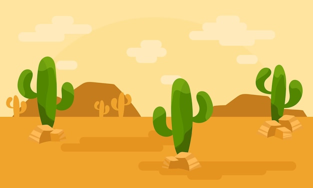 Vibrant Desert Landscape with Iconic Cacti | Jiffy Designs