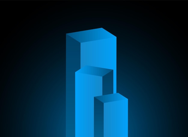 Striking Geometric Towers in Vibrant Shades of Blue | Jiffy Designs