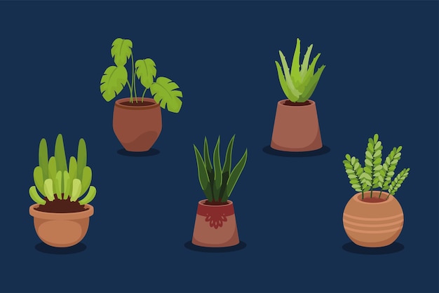 Vibrant Potted Plant Illustrations with Diverse Greenery | Jiffy Designs