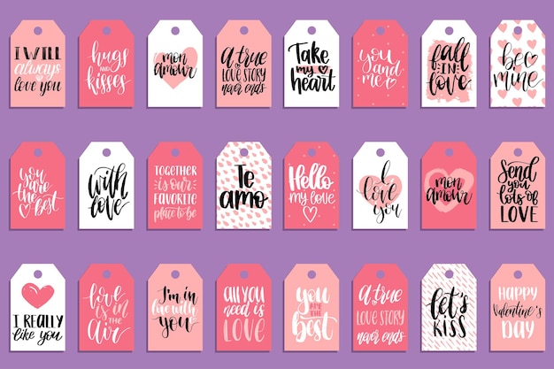 Vibrant Handwritten Love Quotes on Hanging Gift Tags | Jiffy Designs