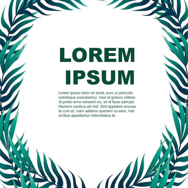 Vibrant Tropical Leaf Frame with Lorem Ipsum Text | Jiffy Designs