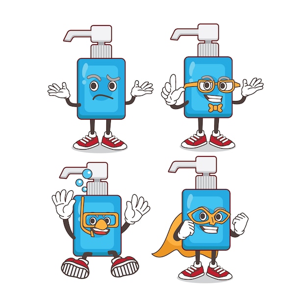 Cheerful Soap Dispenser Characters Expressing Emotions | Jiffy Designs