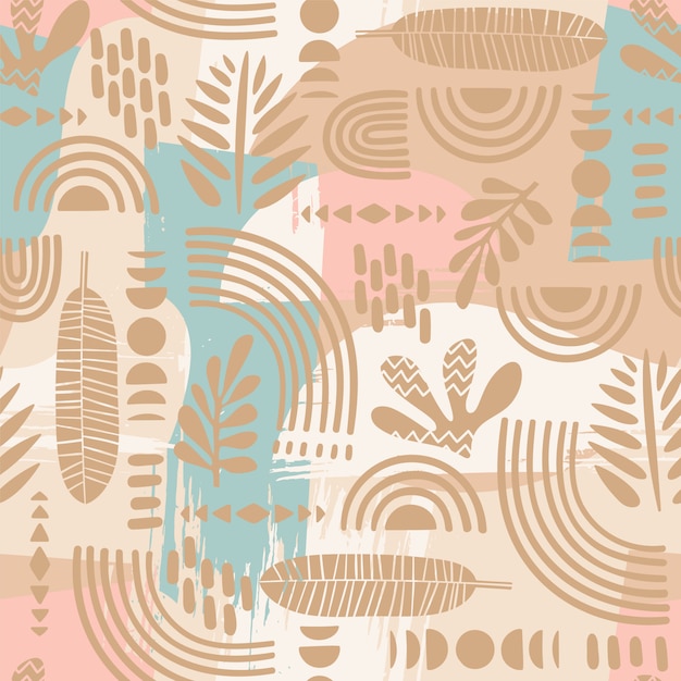 Captivating Abstract Nature Motifs in Earthy Tones | Jiffy Designs