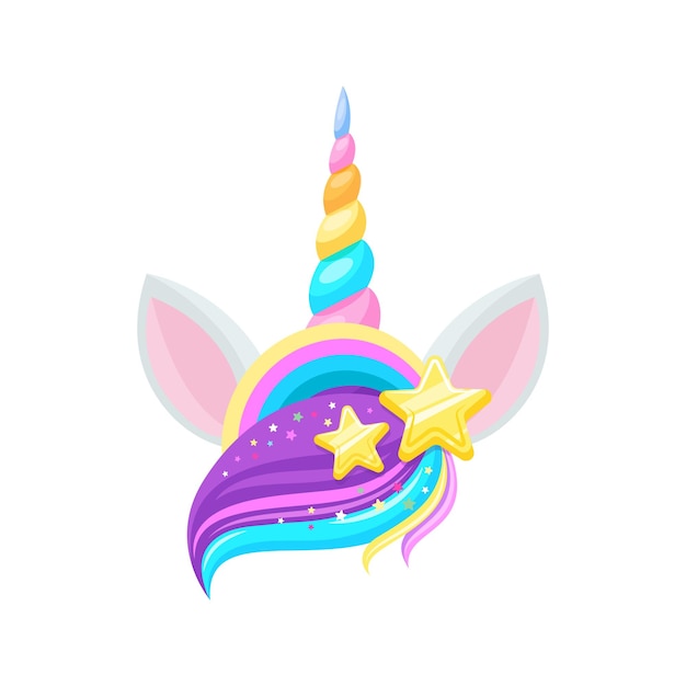 Magical Unicorn Horn with Vibrant Rainbow Swirls and Stars | Jiffy Designs