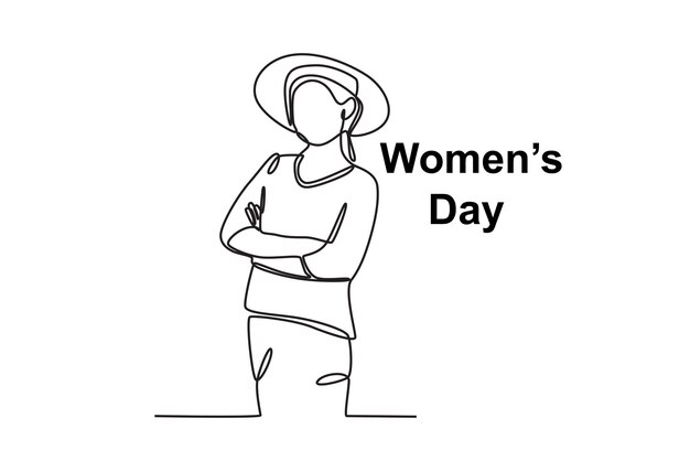 Minimalist Women's Day Line Art Illustration | Jiffy Designs