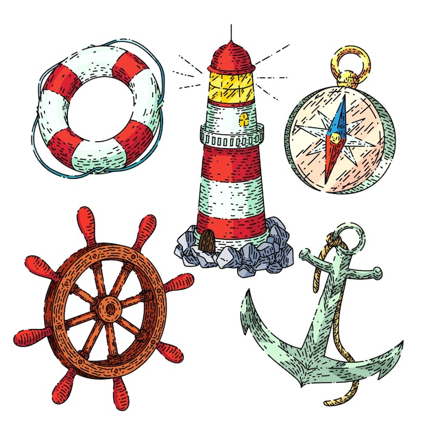 Nautical Emblem Collection: Vibrant Symbols of the Sea | Jiffy Designs