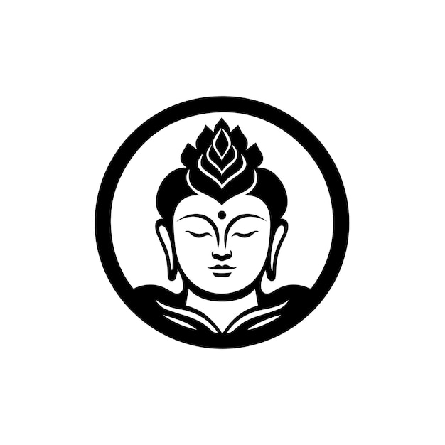 Serene Buddha Icon in Minimalist Circle Design | Jiffy Designs
