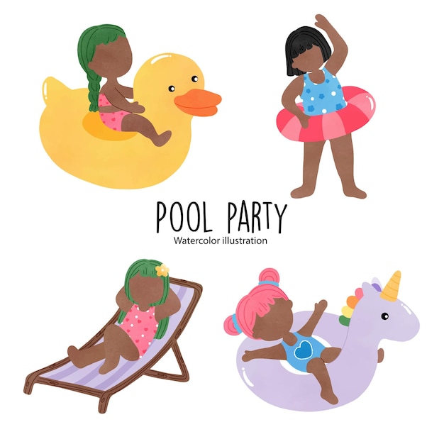 Vibrant Pool Party Collection with Playful Characters and Accessories ...