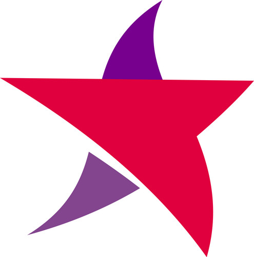 Fantastic Isolated Simple Flat Red And Violet Color Star Logo Of ...