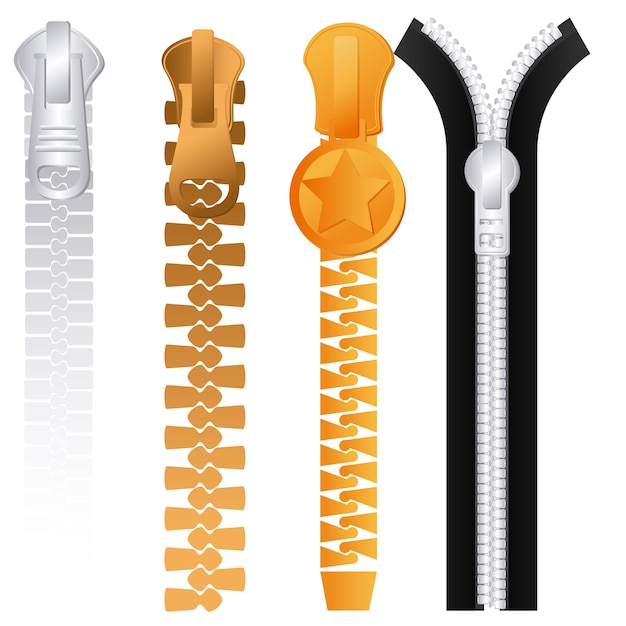 Stylized Zipper and Lace Vector Graphics Collection | Jiffy Designs