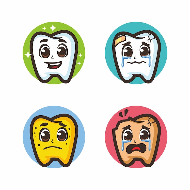 Expressive Cartoon Teeth with Varied Emotions and Expressions | Jiffy ...