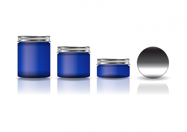 Elegant Blue Cosmetic Jars with Reflective Lid | Jiffy Designs