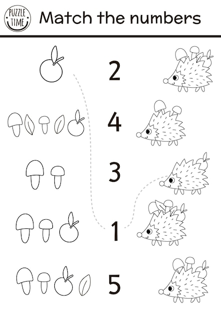 Charming Hedgehog Matching Activity for Children | Jiffy Designs