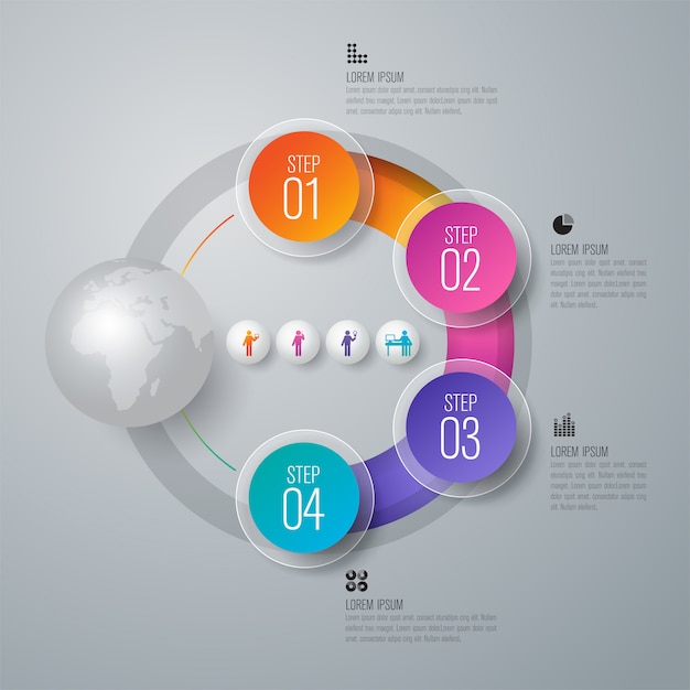Vibrant Circular Infographic with Numbered Steps and Icons | Jiffy Designs