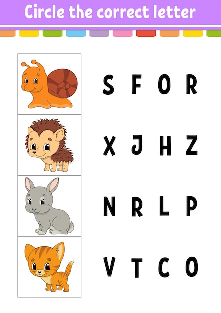 Adorable Animal Alphabet: Circle the Right Letters | Jiffy Designs