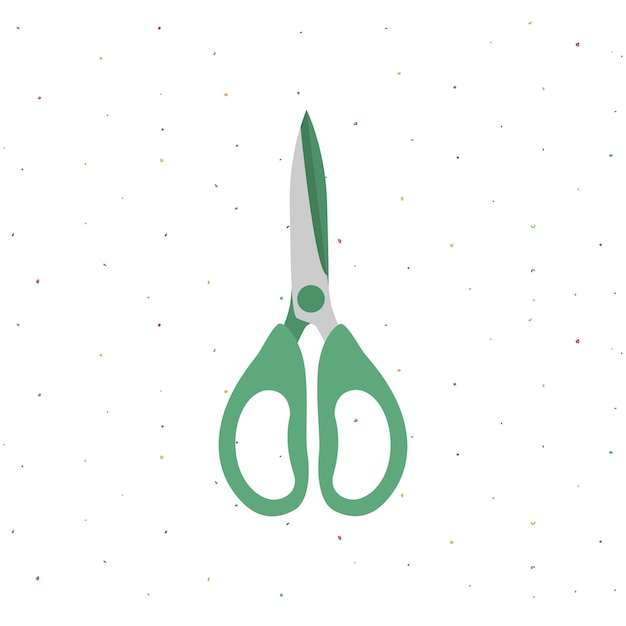 Vibrant Green Scissors with Minimalist Dot Pattern | Jiffy Designs