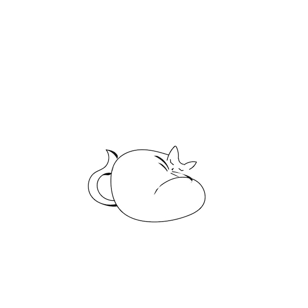 Whimsical Sleeping Puffer Fish in Minimalist Line Art | Jiffy Designs