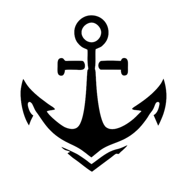 Iconic Anchor Symbol in Sleek Minimalist Black Design | Jiffy Designs