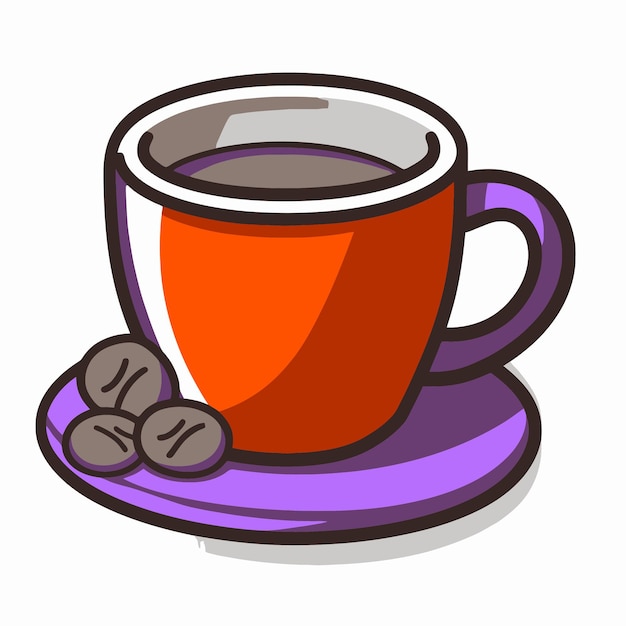 Vibrant Coffee Cup with Aromatic Beans | Jiffy Designs
