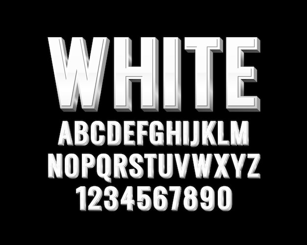 Bold White Typographic Display with Sleek Lettering and Numerals ...