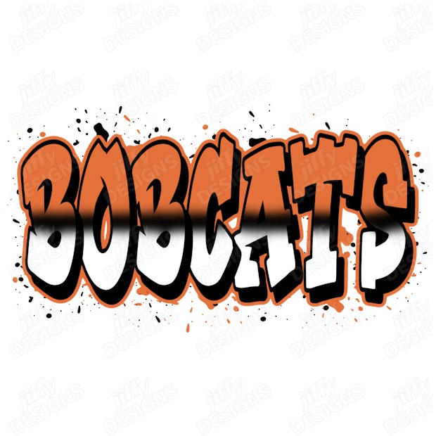 'Bobcats' Graffiti-Style Lettering with Dynamic Orange and Black ...