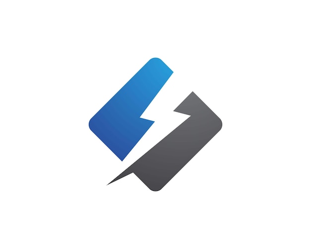 Bold Blue and Gray Geometric Lightning Bolt Symbol | Jiffy Designs