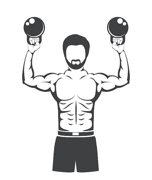 Powerful Fitness Icon with Dumbbells Showcasing Muscular Physique ...