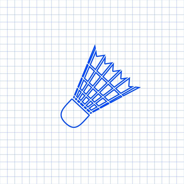 Elegant Badminton Shuttlecock Illustration on Graph Paper | Jiffy Designs