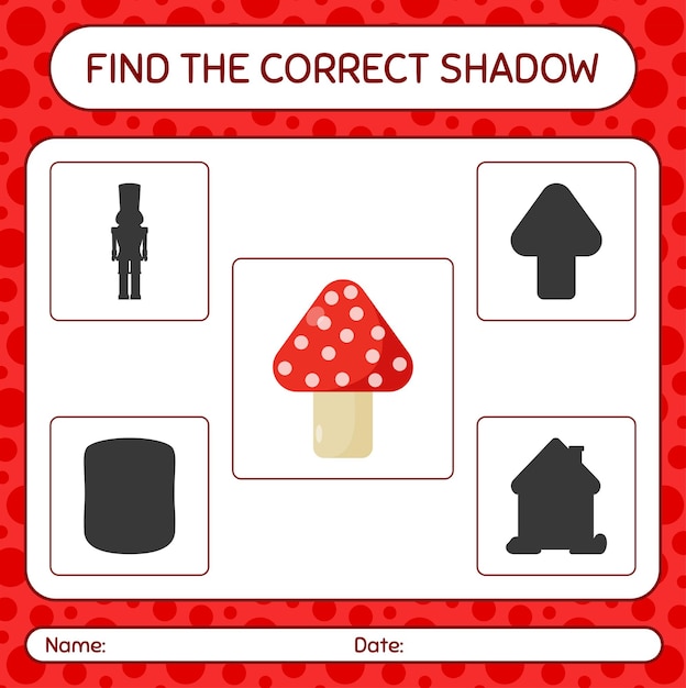 Spot the Matching Mushroom Shadow in the Red Dotted Background | Jiffy ...