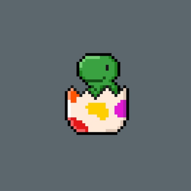 Whimsical Pixel Art Creature Hatching from Colorful Egg | Jiffy Designs
