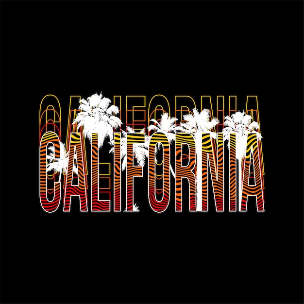 Vibrant California Text with Palm Trees | Jiffy Designs