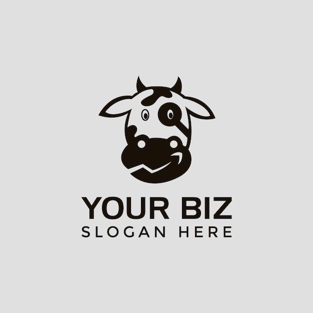 Charming Cow Logo with Customizable Slogan | Jiffy Designs