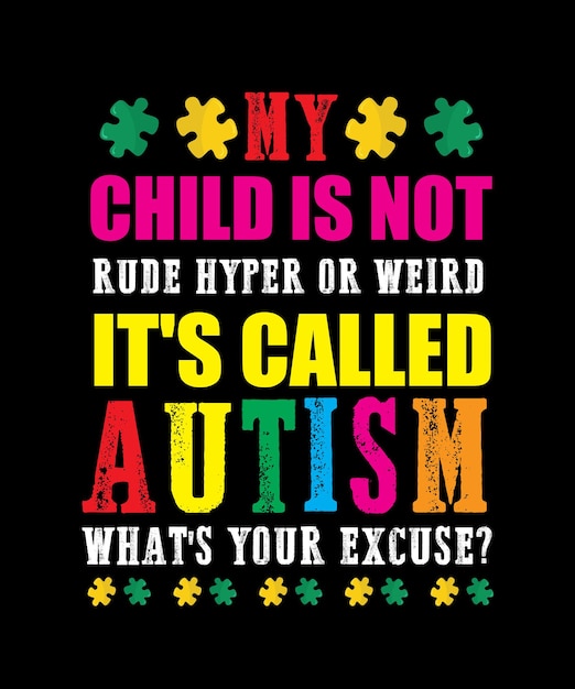 Colorful Text Design Highlighting Autism Awareness | Jiffy Designs