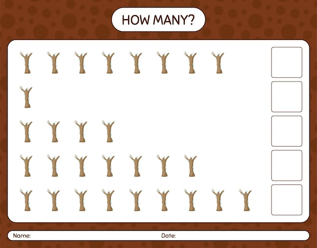 Counting Bone-Shaped Figures on a Textured Brown Background | Jiffy Designs