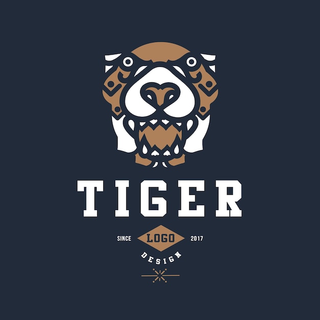 Tiger Head Logo with Fierce Expression and Bold Typography | Jiffy Designs