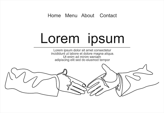 Minimalist Line Art Illustration of Hands Shaking in Unity | Jiffy Designs