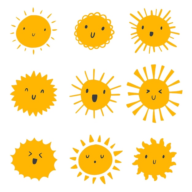 Cheerful Collection of Whimsical Sun Illustrations | Jiffy Designs