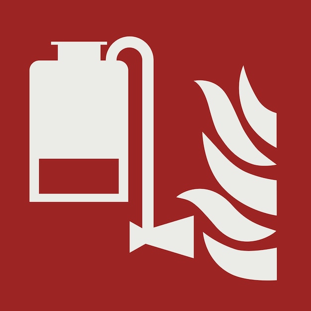 Minimalist Fire Extinguisher Icon on Bold Red Background | Jiffy Designs