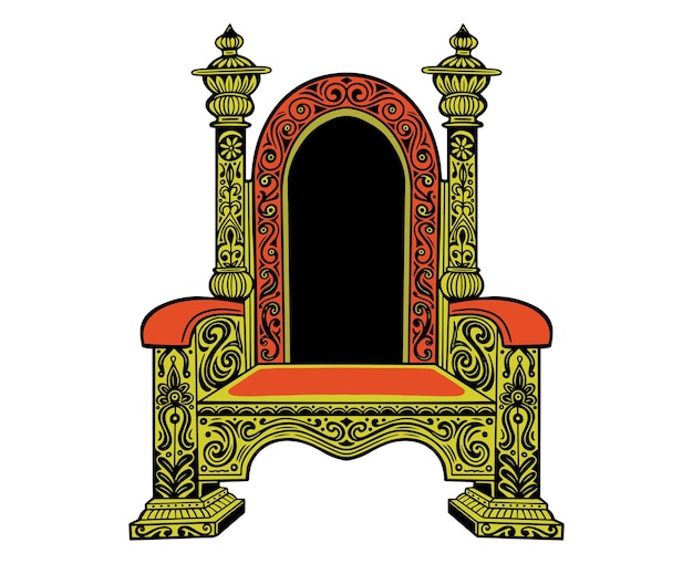 Ornate Throne with Intricate Designs and Vibrant Colors | Jiffy Designs