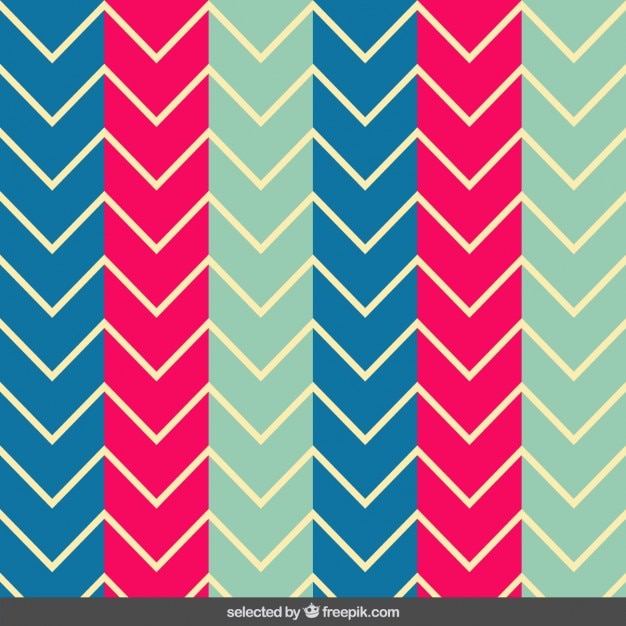 Vibrant Chevron Pattern in Blue, Pink and Olive Green | Jiffy Designs