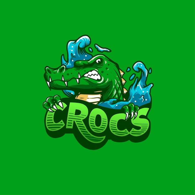 Vibrant Crocs Logo with Playful Alligator Mascot | Jiffy Designs