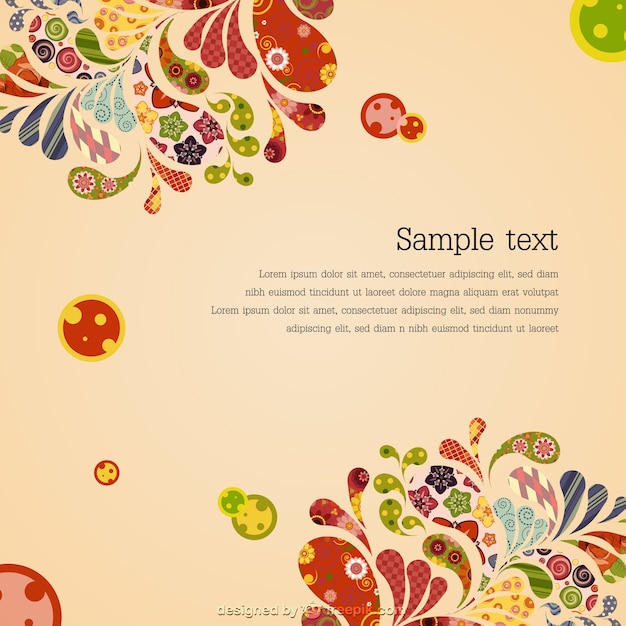 Vibrant Paisley Floral Design with Sample Text Background | Jiffy Designs