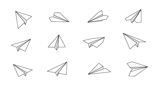 Diverse Collection of Stylized Paper Airplane Illustrations | Jiffy Designs