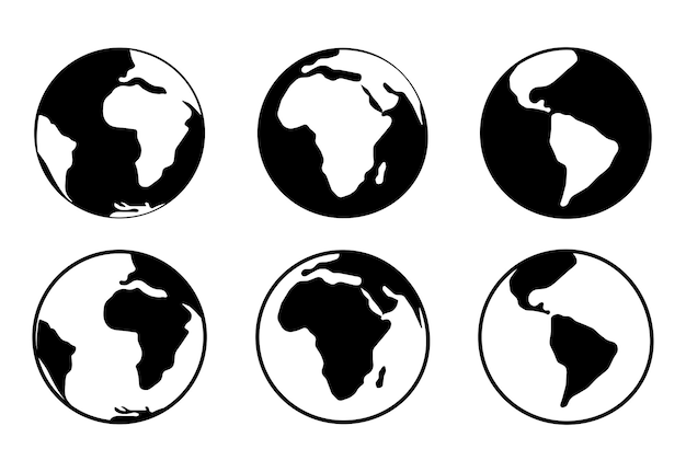 Diverse Collection of Iconic Global Earth Silhouettes | Jiffy Designs